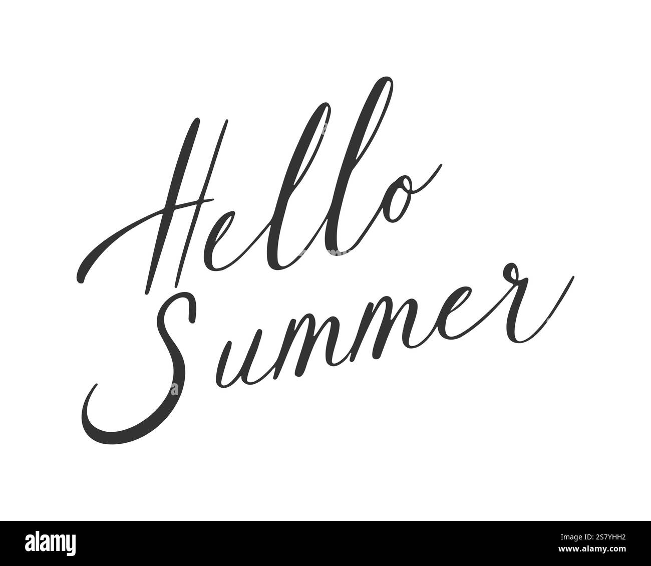 Hello Summer text hand drawn lettering, inscription, element design ...