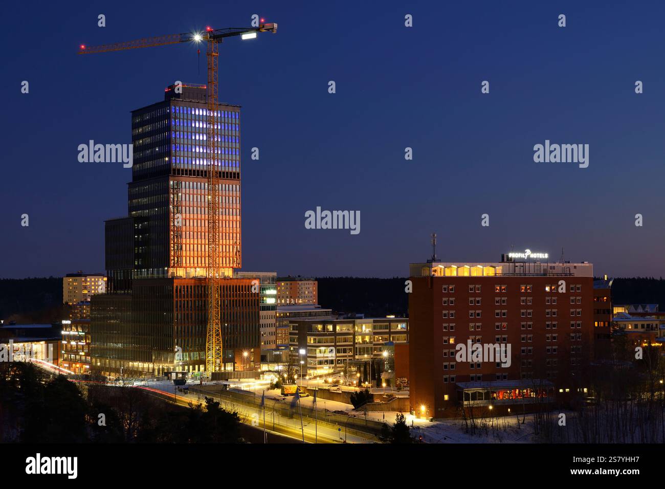Stockholm, Sweden Januari 4th, 2025.Modern glass facade skyscraper ...