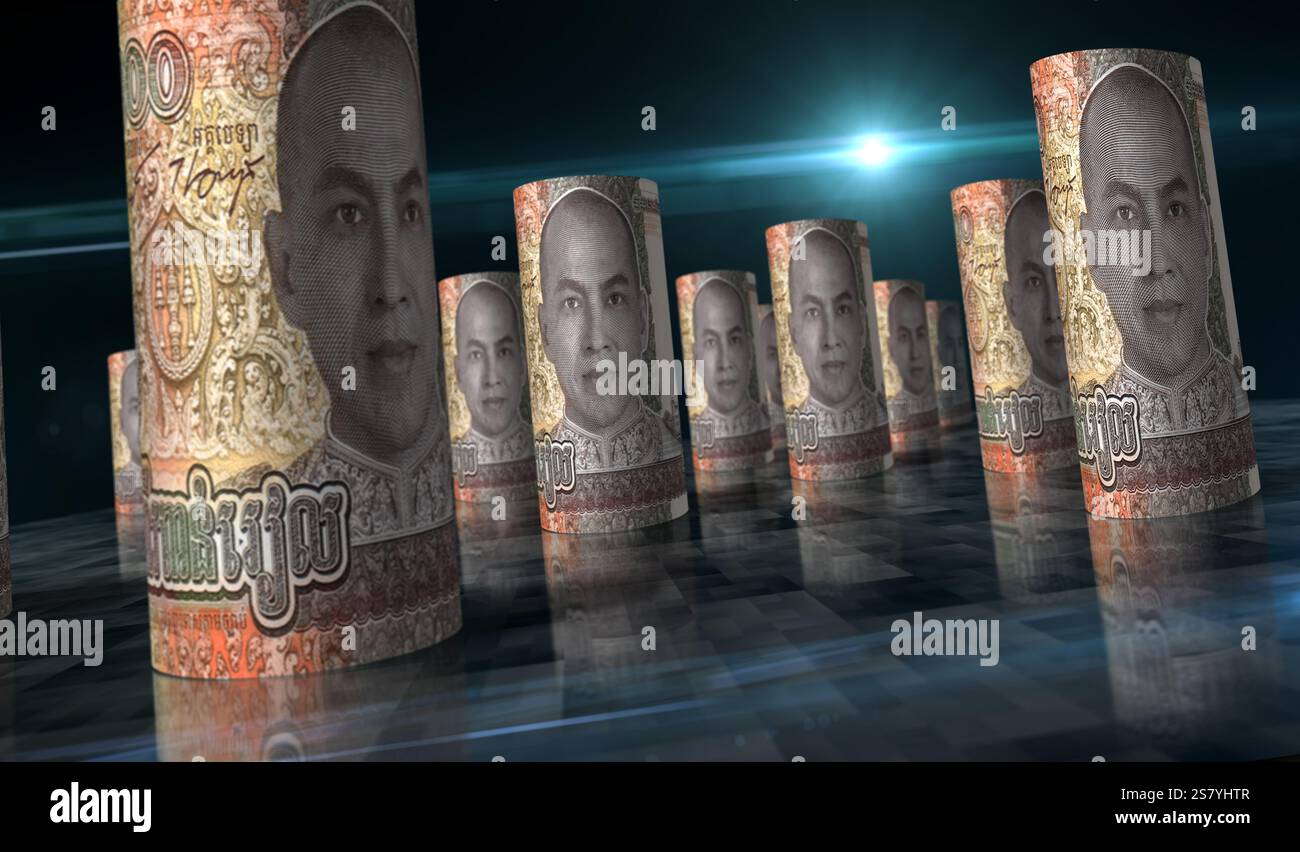 Cambodia money cambodian riel rolls hi-res stock photography and images ...