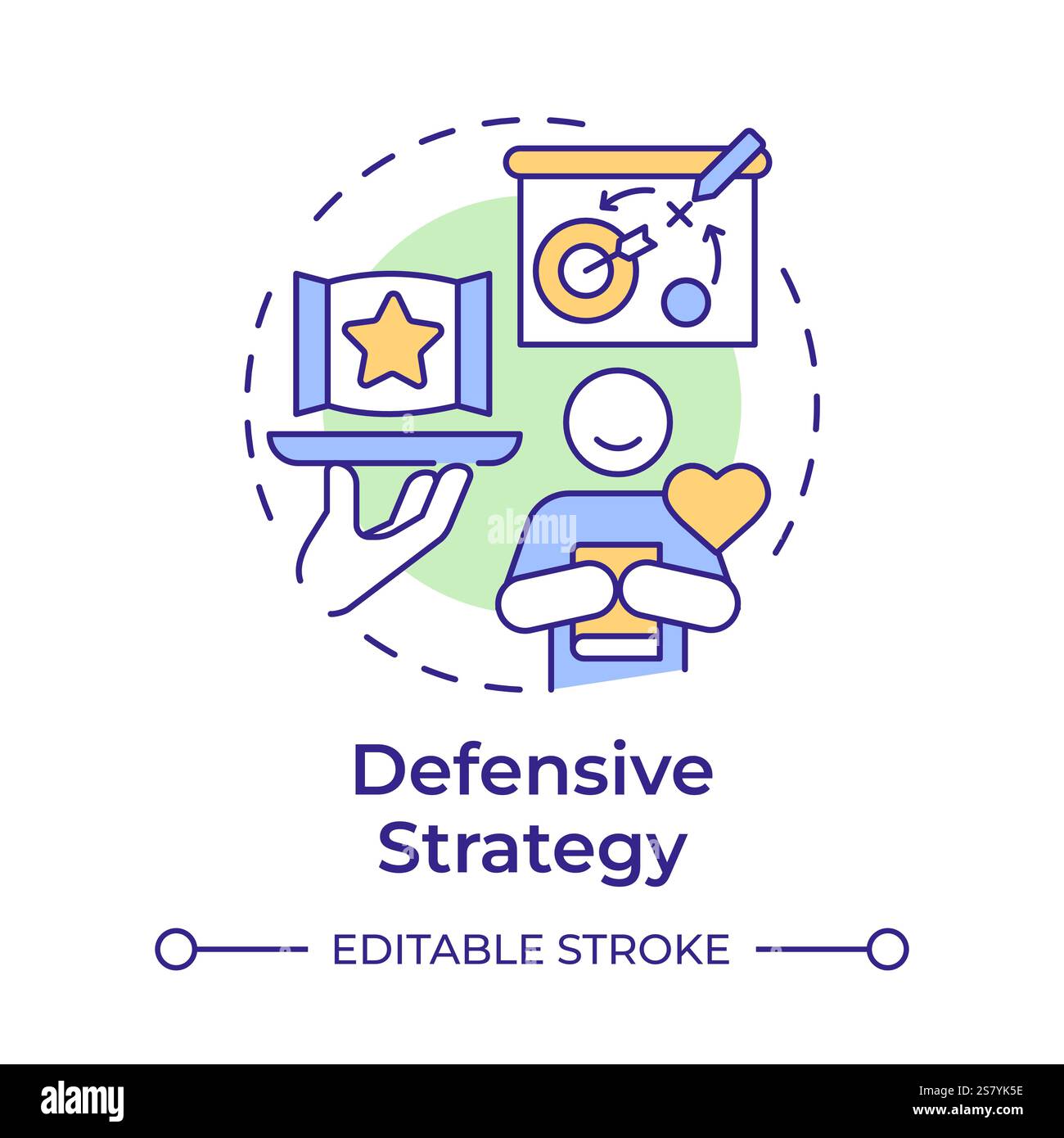 Defensive strategy multi color concept icon Stock Vector Image & Art ...