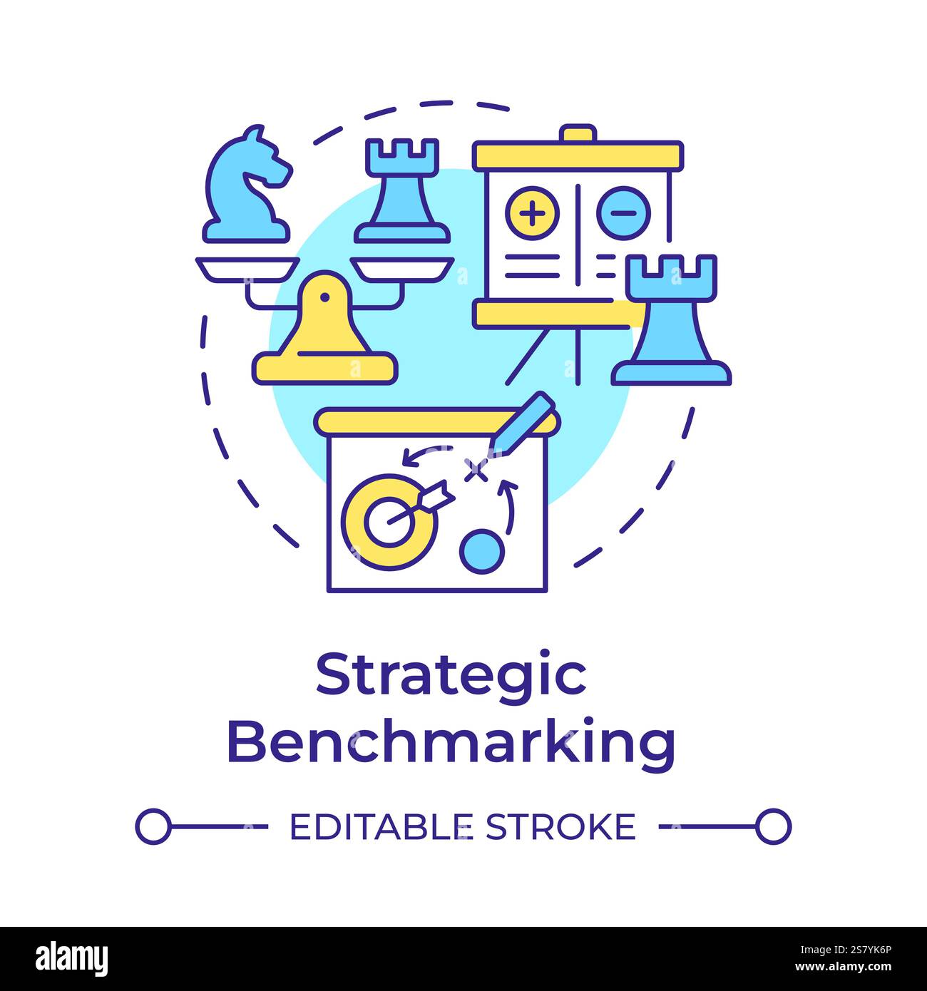Strategic benchmarking multi color concept icon Stock Vector Image & Art - Alamy