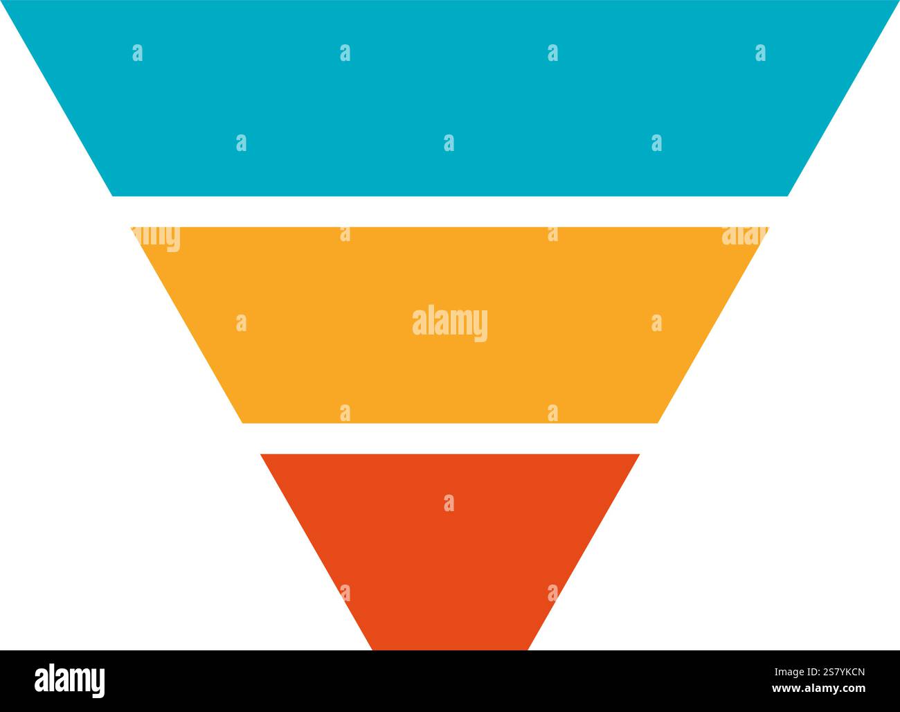 Sale marketing funnels set. Business pyramid template with three steps ...