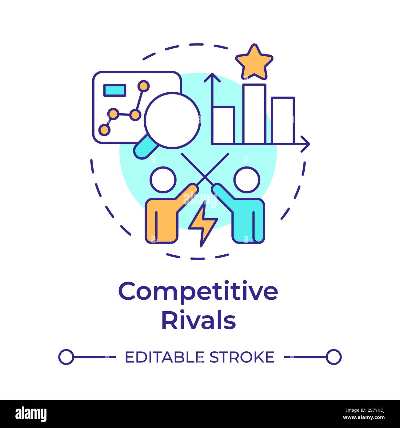 Competitive rivals multi color concept icon Stock Vector Image & Art ...