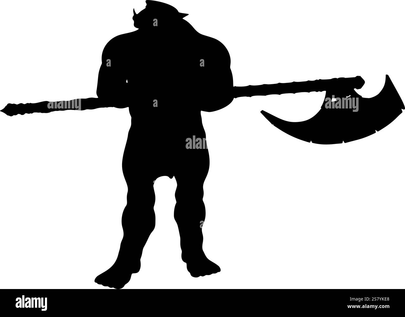 Detailed fantasy creature ogre silhouette exuding aggression and power ...