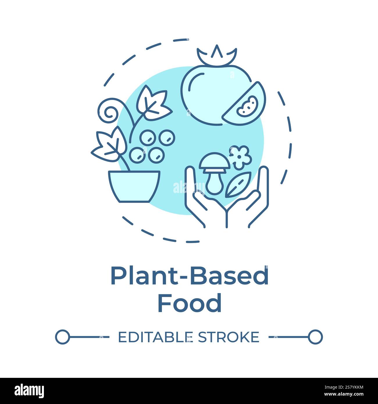 Plant-based food soft blue concept icon Stock Vector Image & Art - Alamy