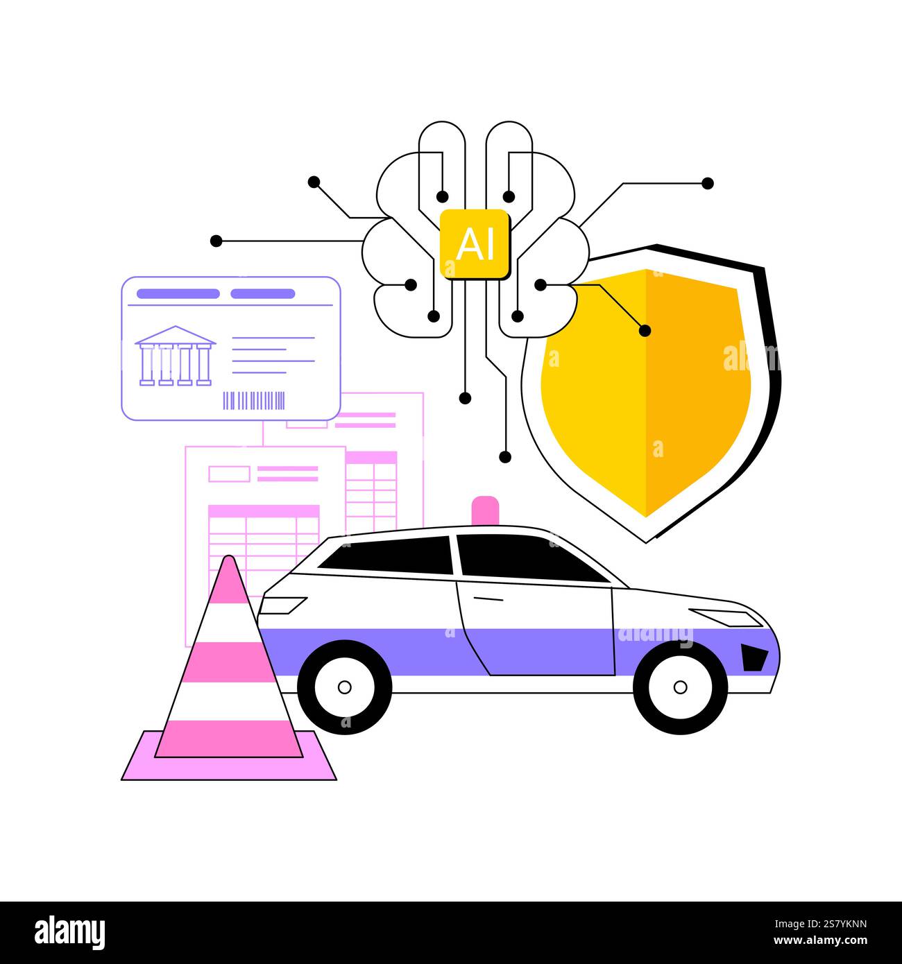 AI-Backed Public Safety abstract concept vector illustration Stock ...
