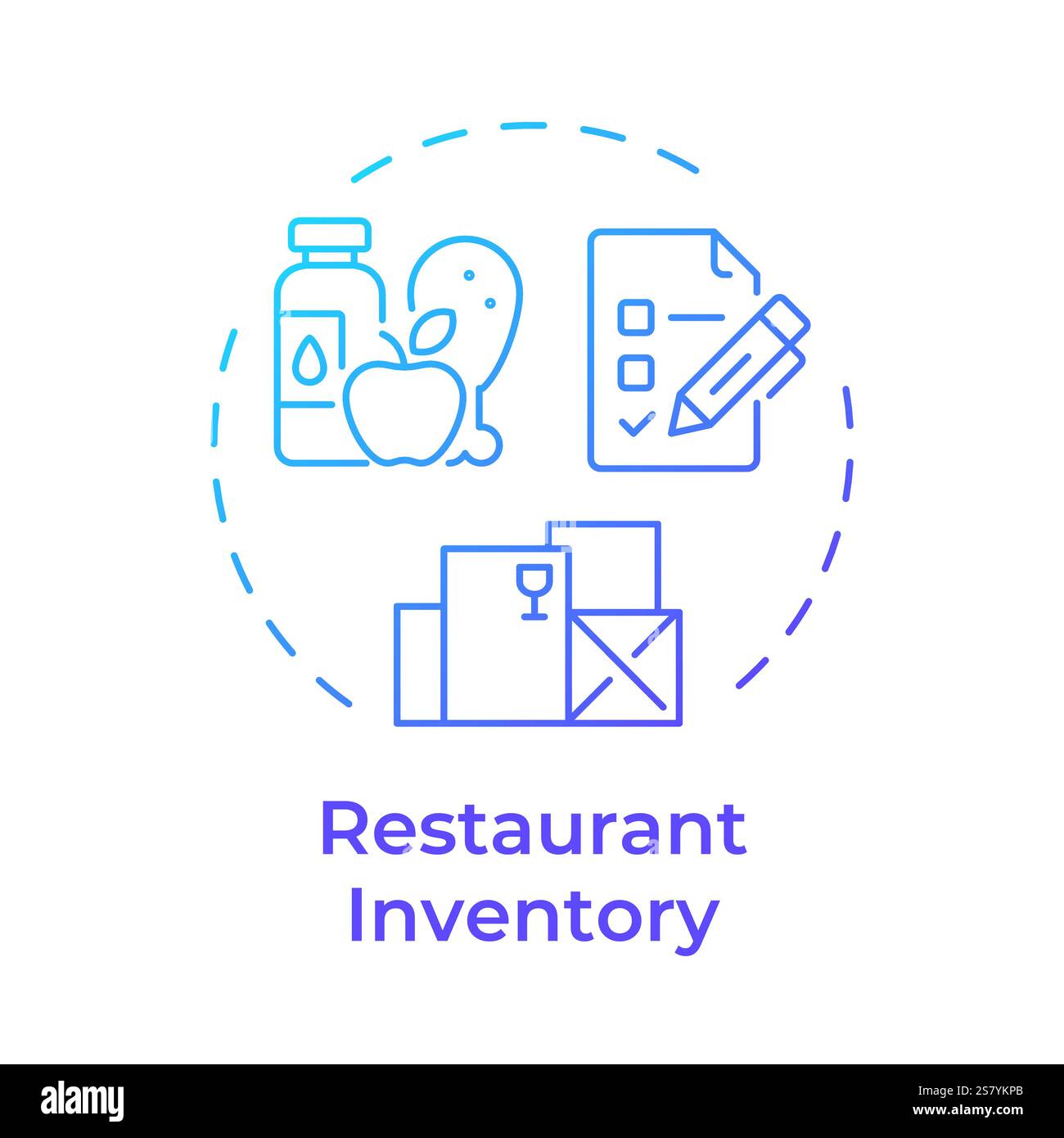 Restaurant inventory blue gradient concept icon Stock Vector Image ...