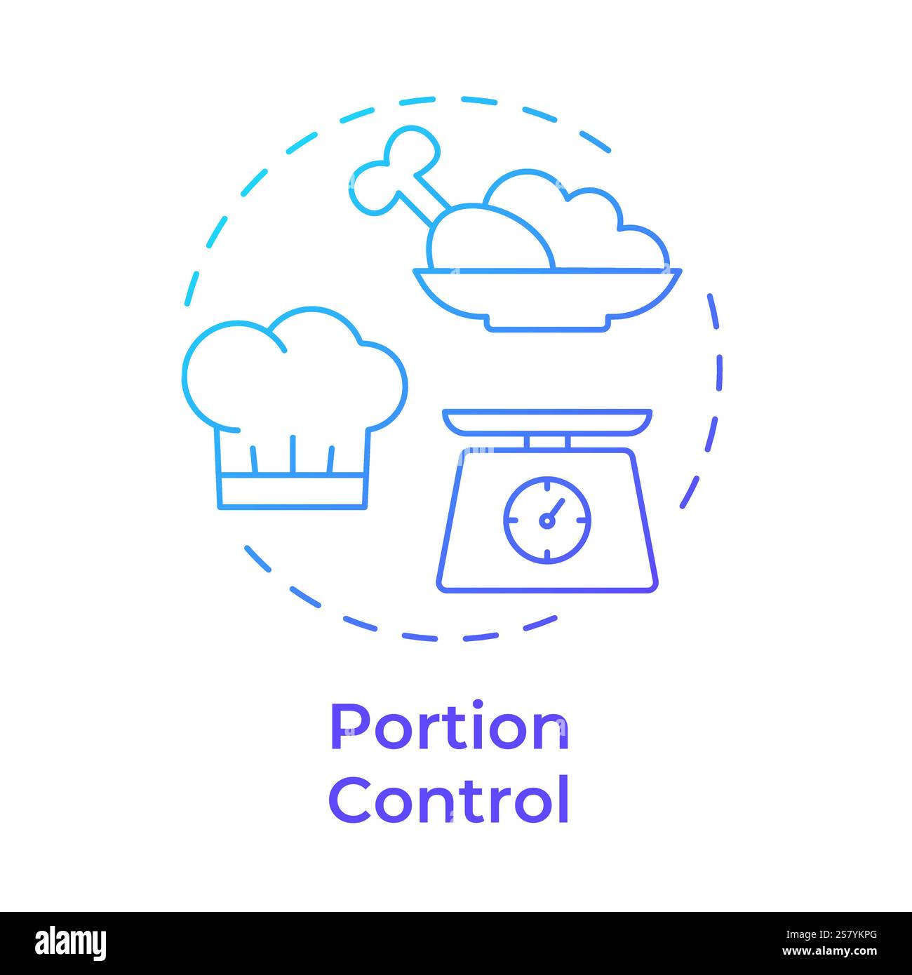 Portion control blue gradient concept icon Stock Vector Image & Art - Alamy