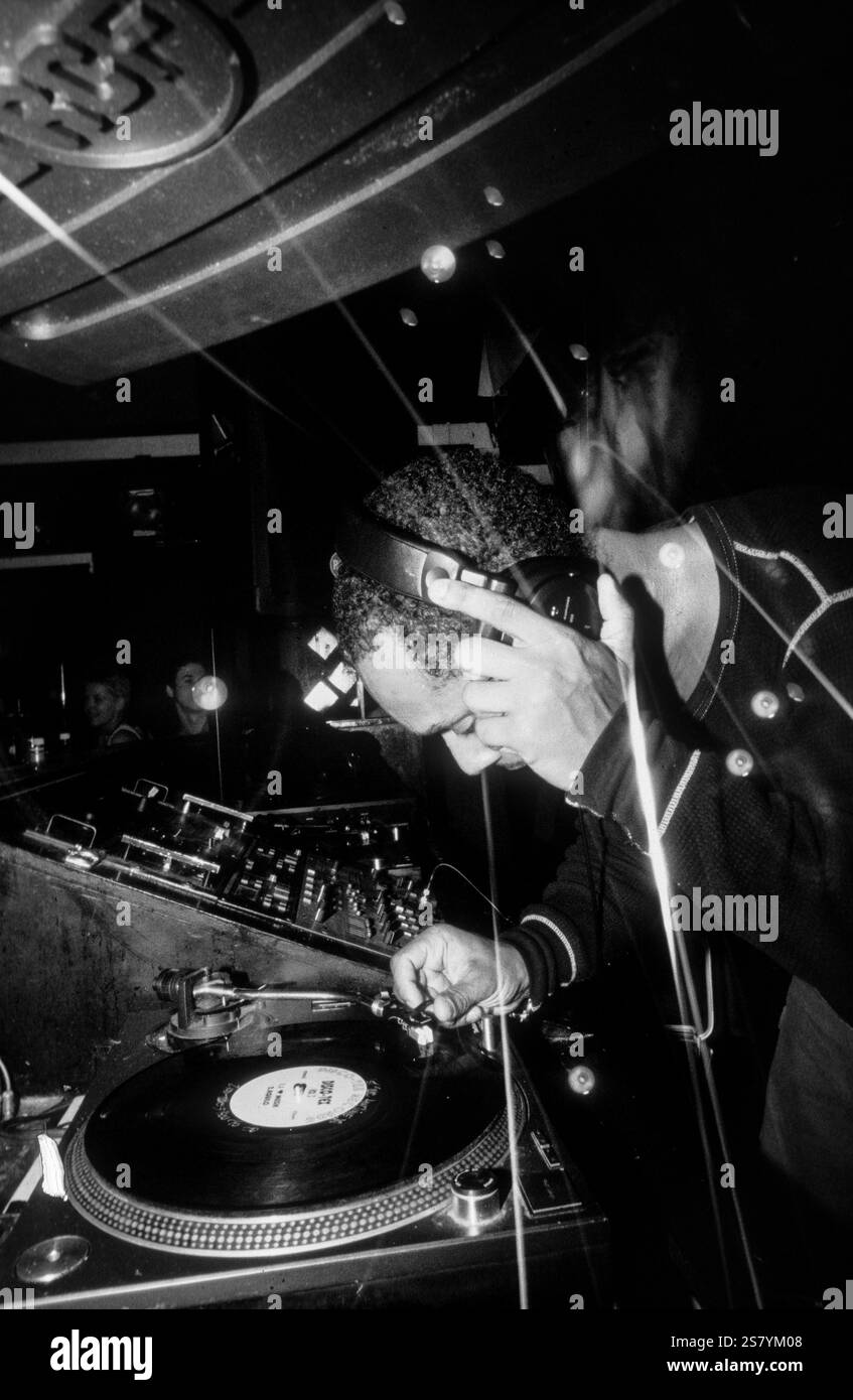 Pioneering Detroit techno DJ Derrick May playing live at the Astoria ...