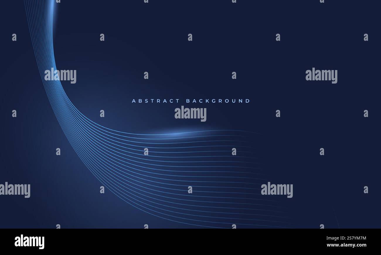 Abstract dark blue vector background with glowing blue wavy lines Stock ...