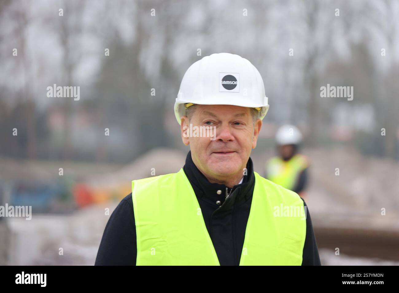 Olaf Scholz auf Baustelle 20.01.2025, Germany, Offenbach, Hessen ...