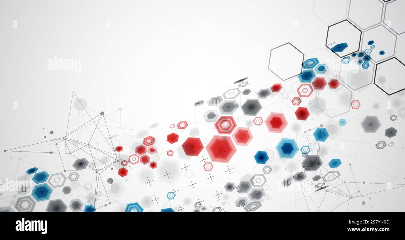 Abstract hexagon background with plexus effect for design works. Vector ...