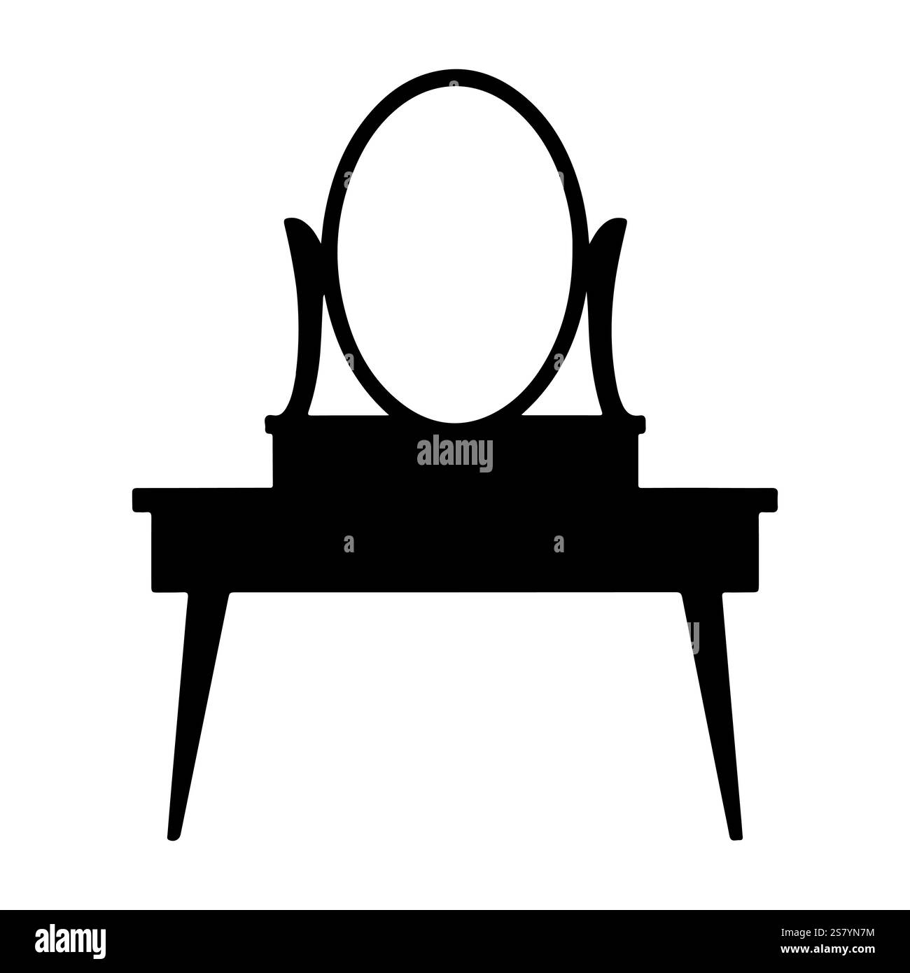 Vanity table mirror makeup vector Black and White Stock Photos & Images ...