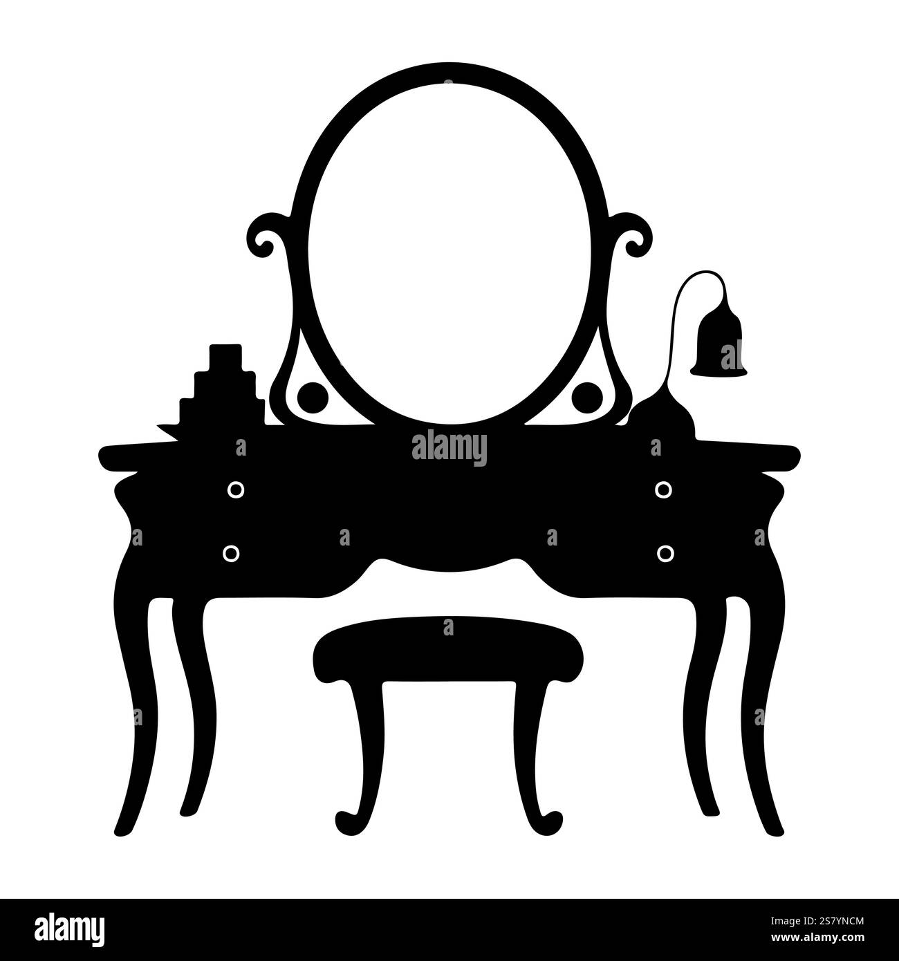 Dressing table icon, mirror icon or logo isolated sign symbol vector ...