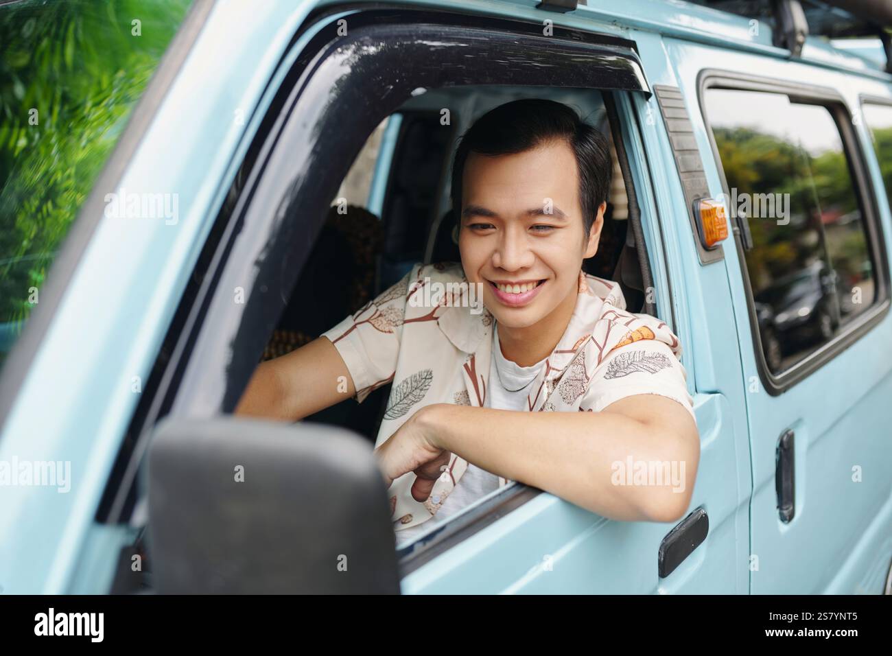 Man Travelling In His Van Stock Photo - Alamy