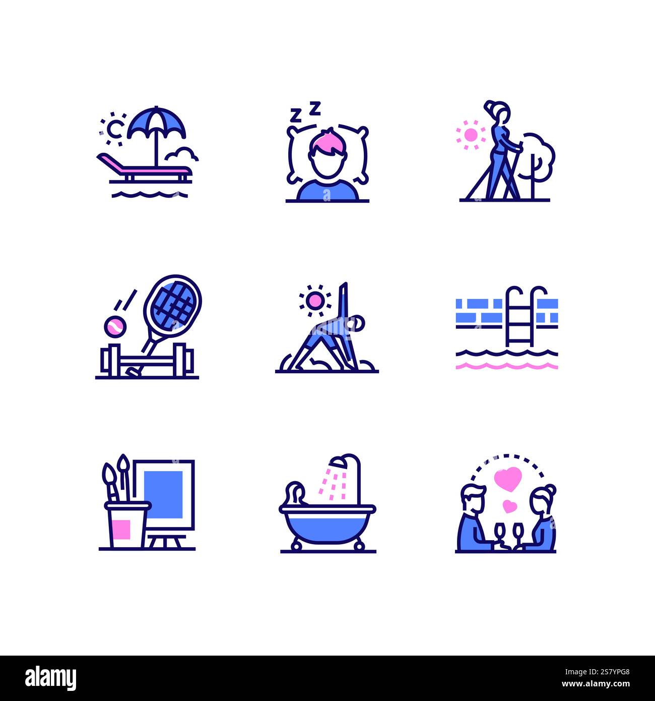 Pink line swimming pool icon hi-res stock photography and images - Alamy