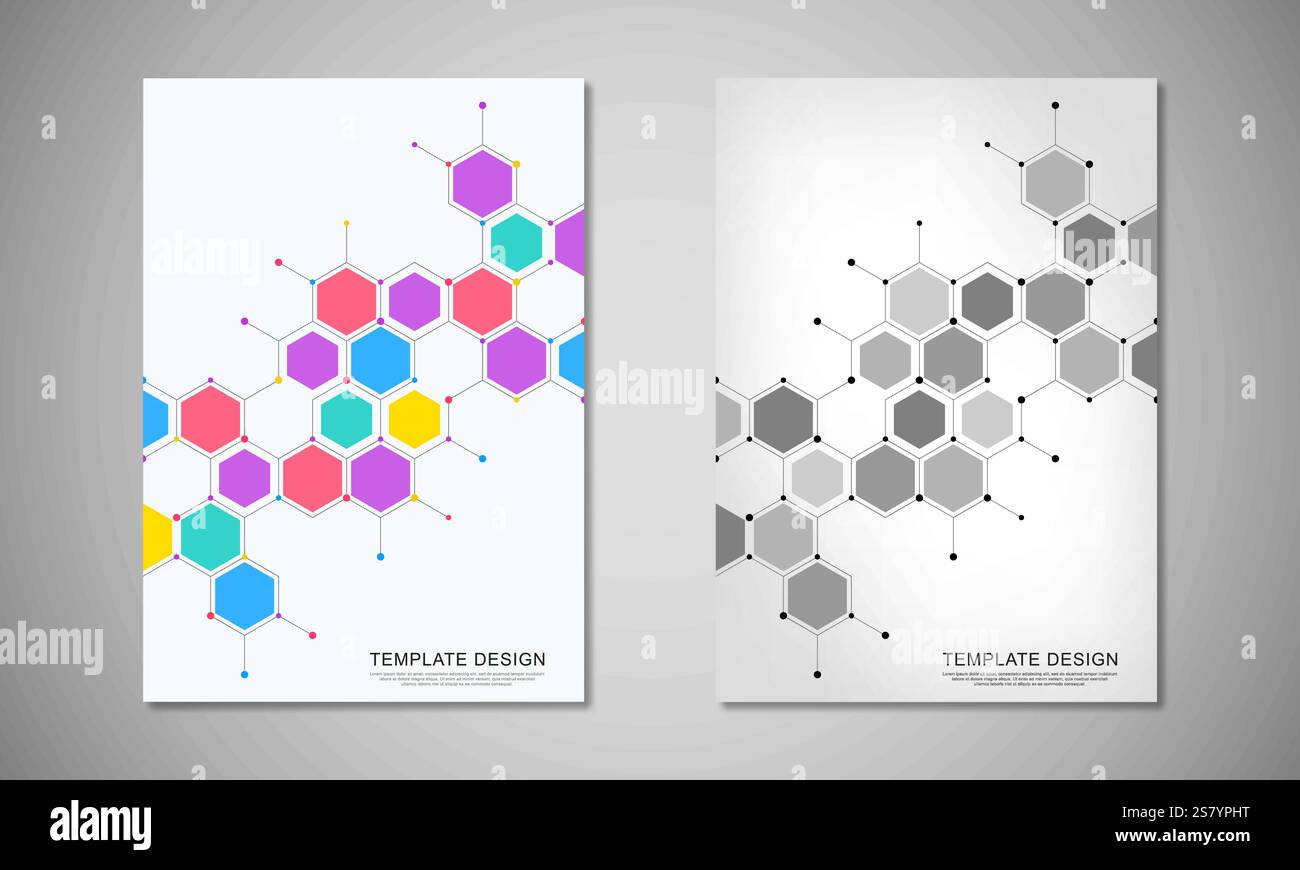 Abstract geometric background with hexagons shape pattern for a ...
