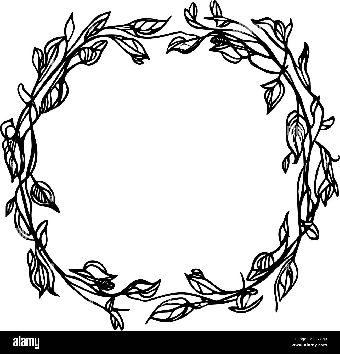 Elegant Leafy Rustic Wreath Elegant Leafy Rustic Wreath Stock Vector ...