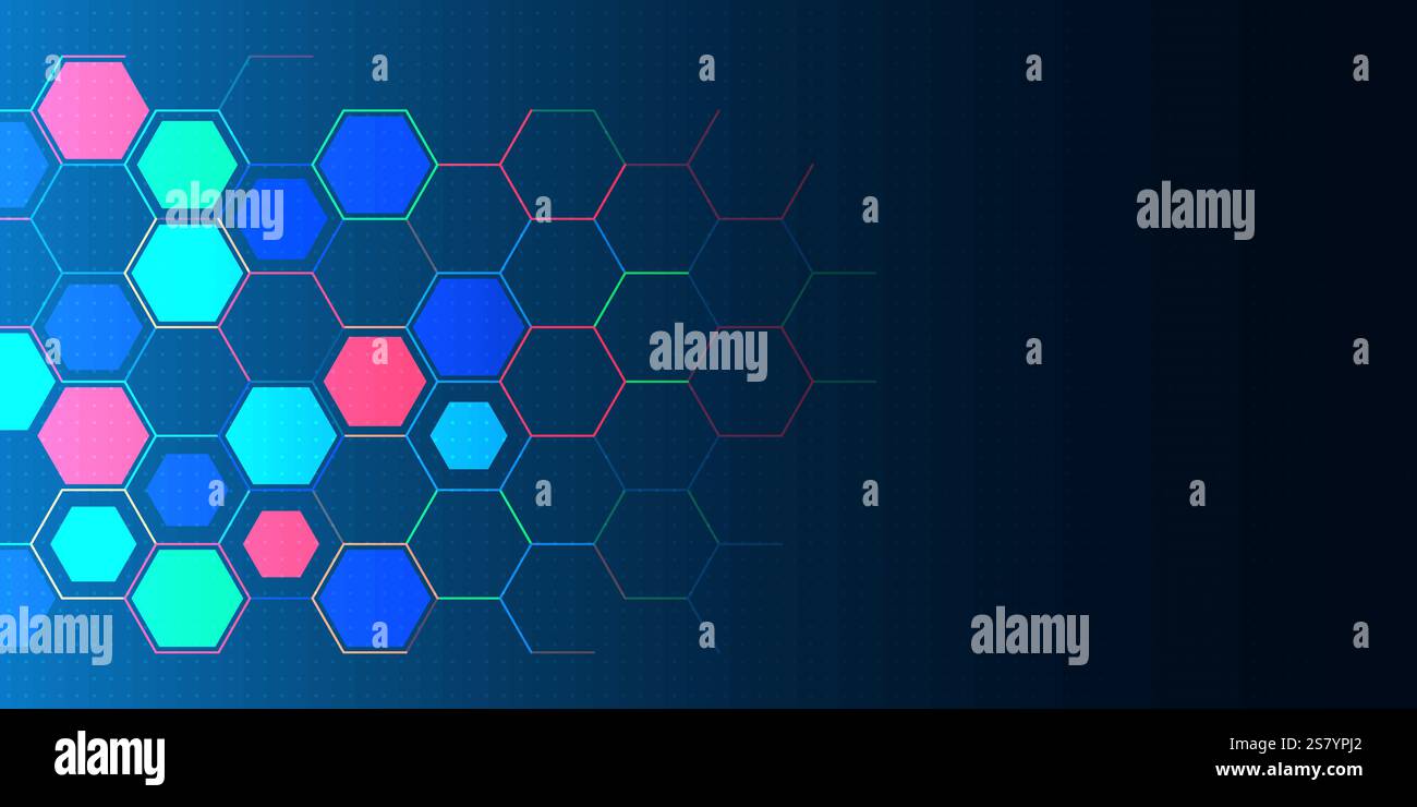 Abstract technology background and design element with hexagons pattern ...