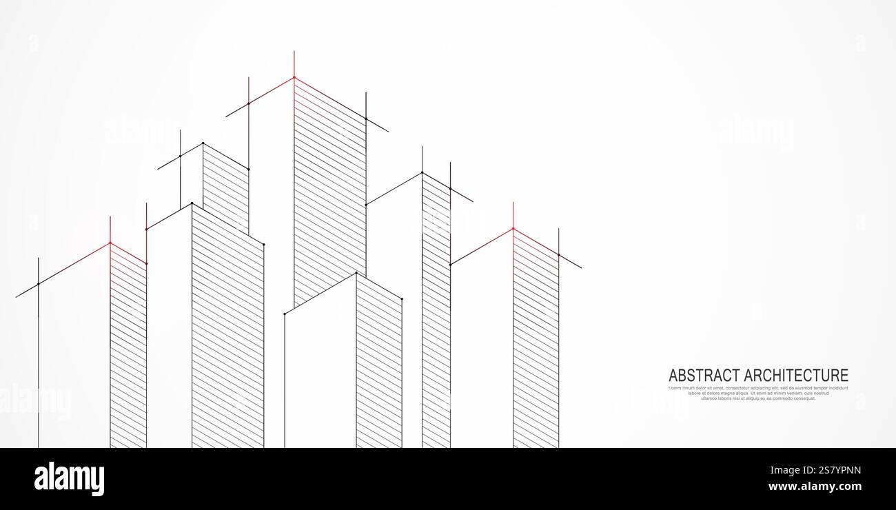 Architectural drawing with building construction. Creative vector ...