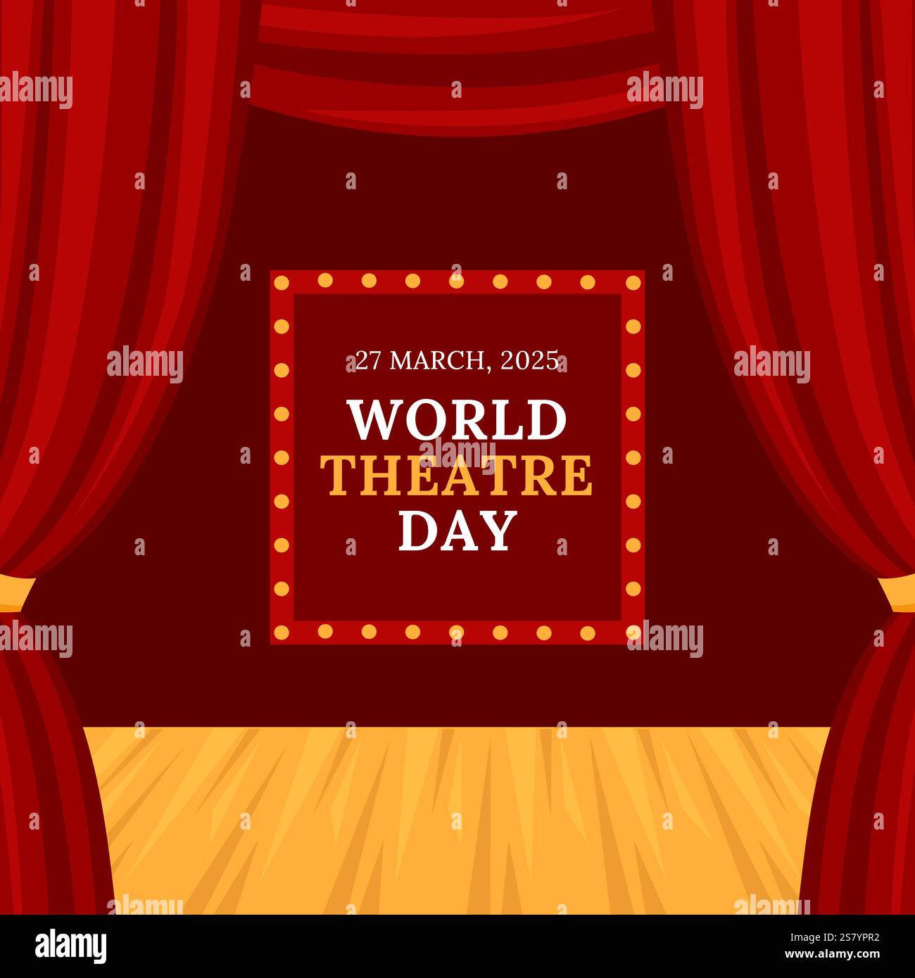 World Theatre Day Celebration Vector Illustration with Flat Cartoon ...