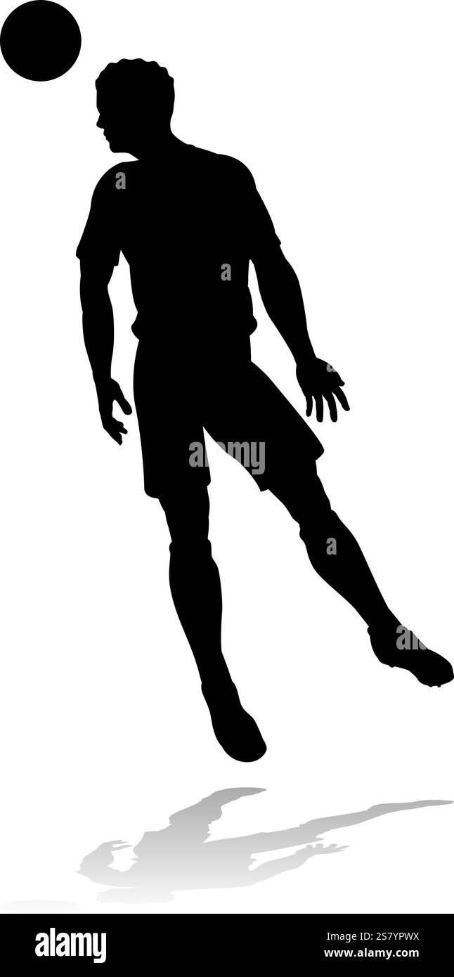 Soccer Football Player Male Silhouette Man Stock Vector Image & Art - Alamy