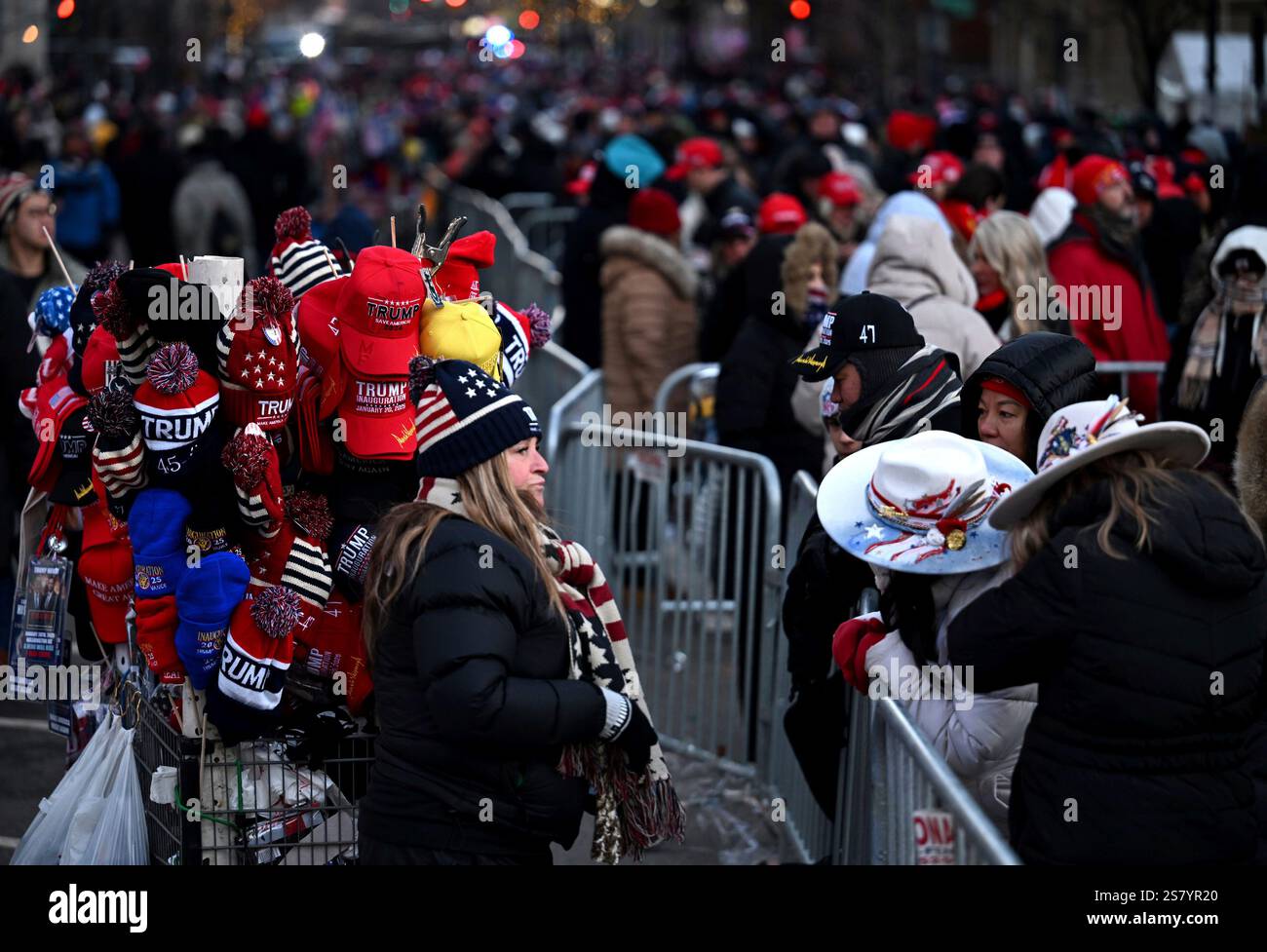 Caps and hats for Donald Trump supporters are on sale on the way to the ...