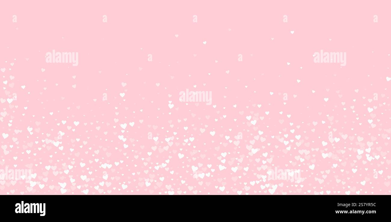 Valentine hearts, flying, falling down, floating. White hearts ...