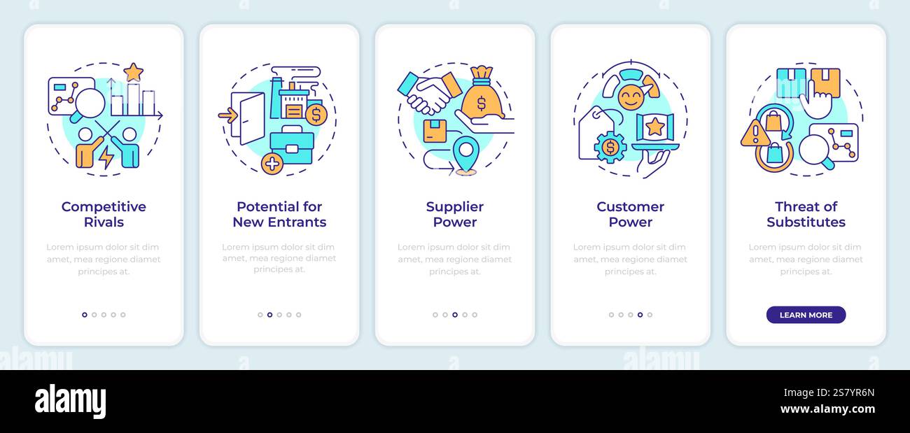 Porter 5 forces onboarding mobile app screen Stock Vector Image & Art ...