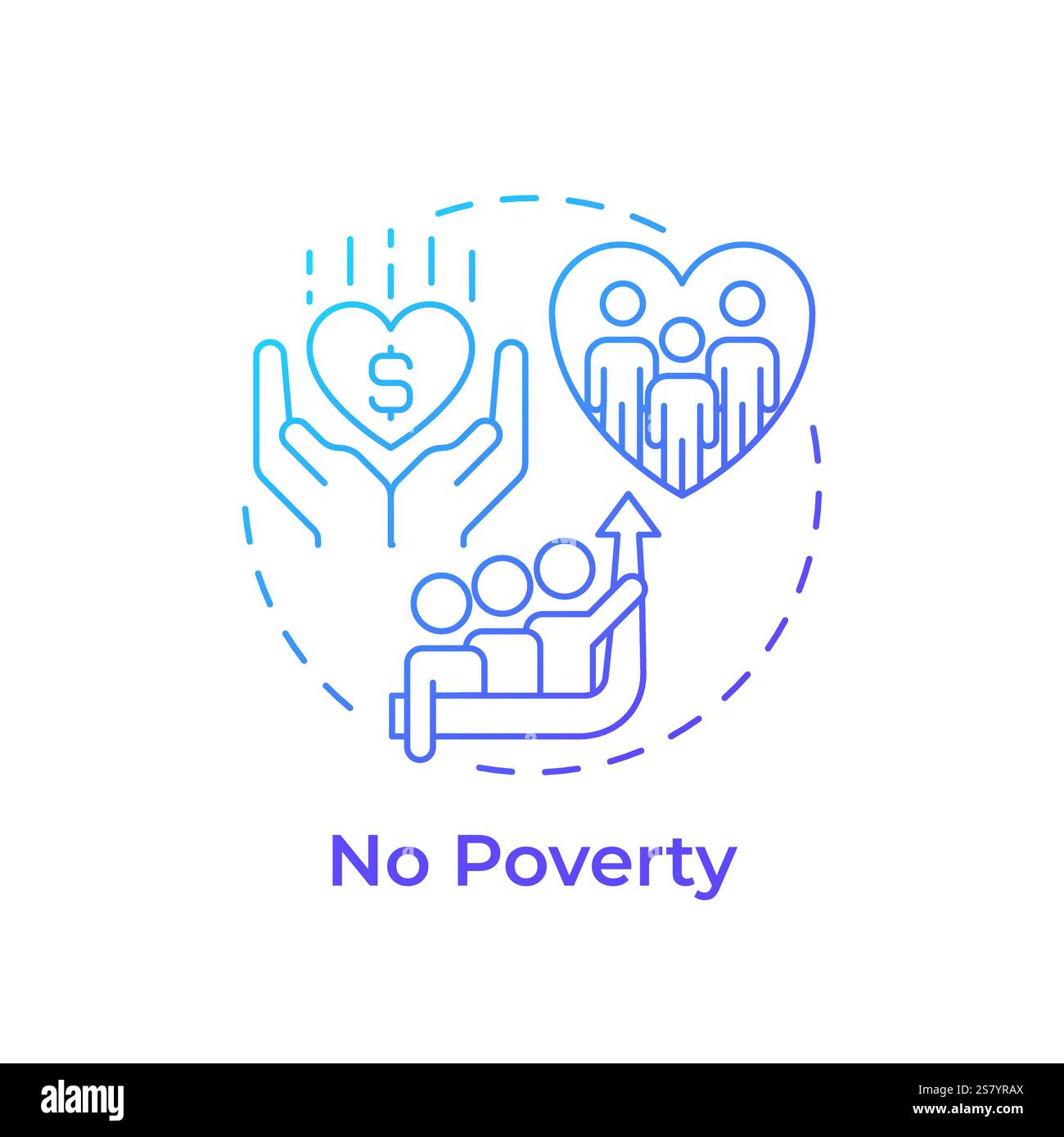 No poverty blue gradient concept icon Stock Vector Image & Art - Alamy