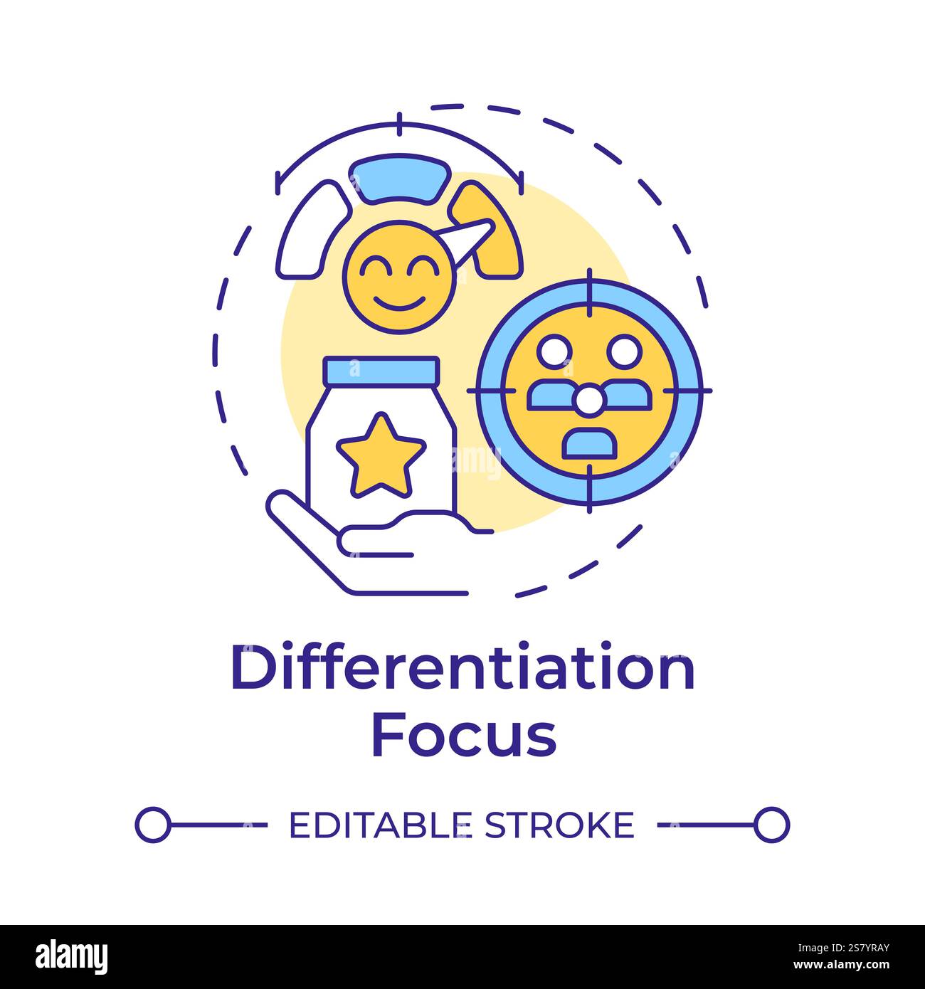 Differentiation focus multi color concept icon Stock Vector Image & Art - Alamy