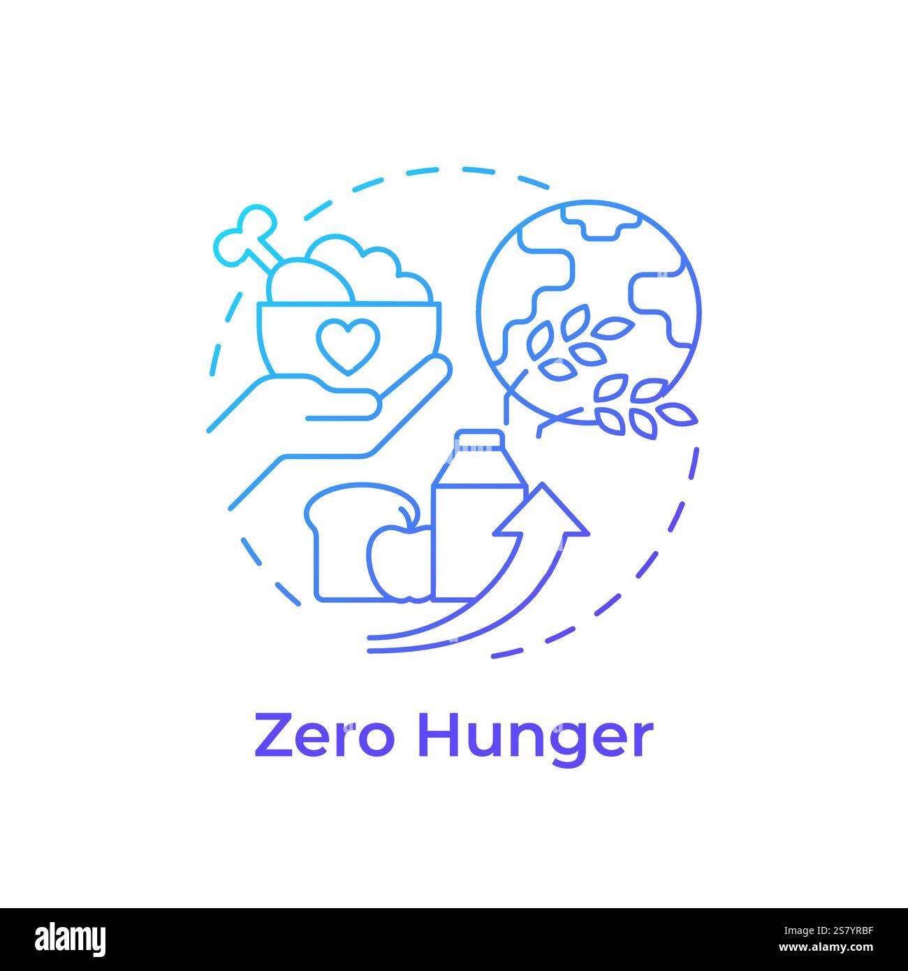Zero hunger blue gradient concept icon Stock Vector Image & Art - Alamy