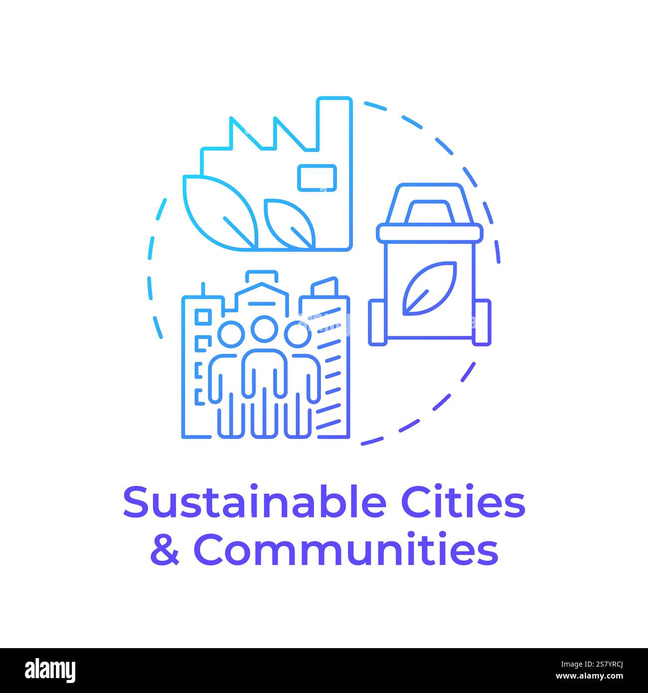 Sustainable cities and communities blue gradient concept icon Stock ...