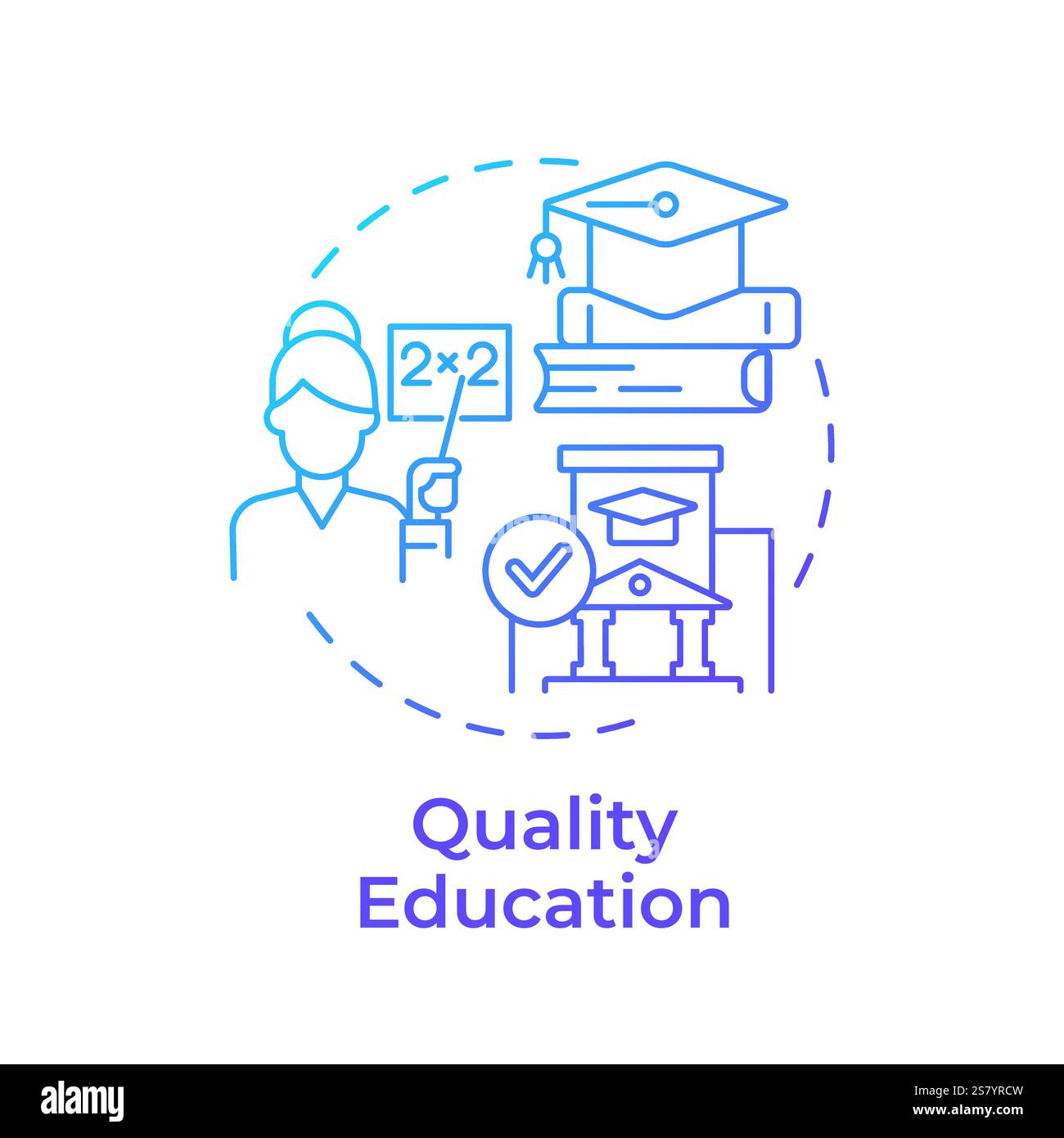 Quality education blue gradient concept icon Stock Vector Image & Art ...
