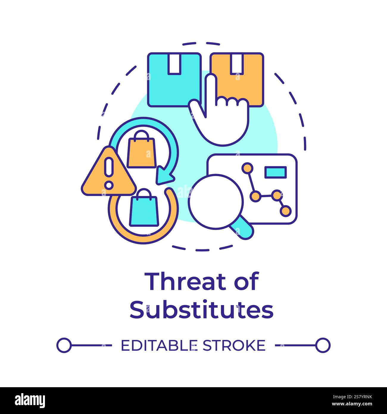 Threat of substitutes multi color concept icon Stock Vector Image & Art ...