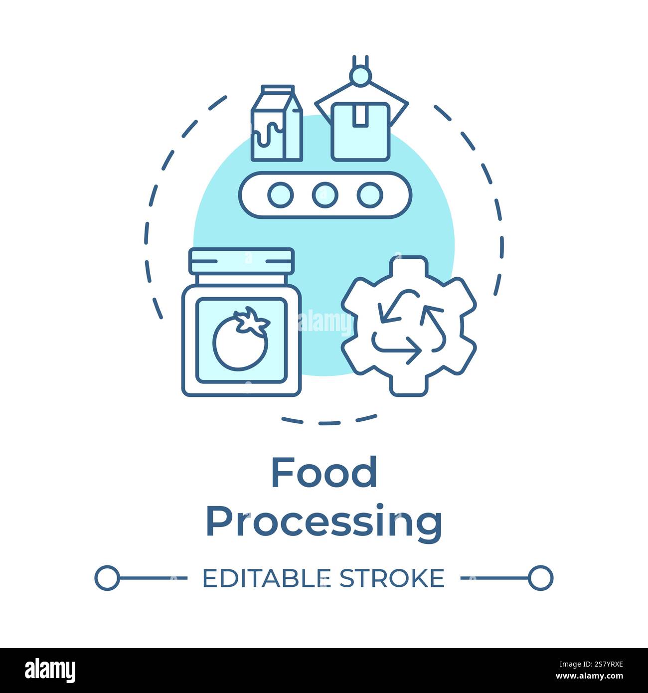 Food processing soft blue concept icon Stock Vector Image & Art - Alamy
