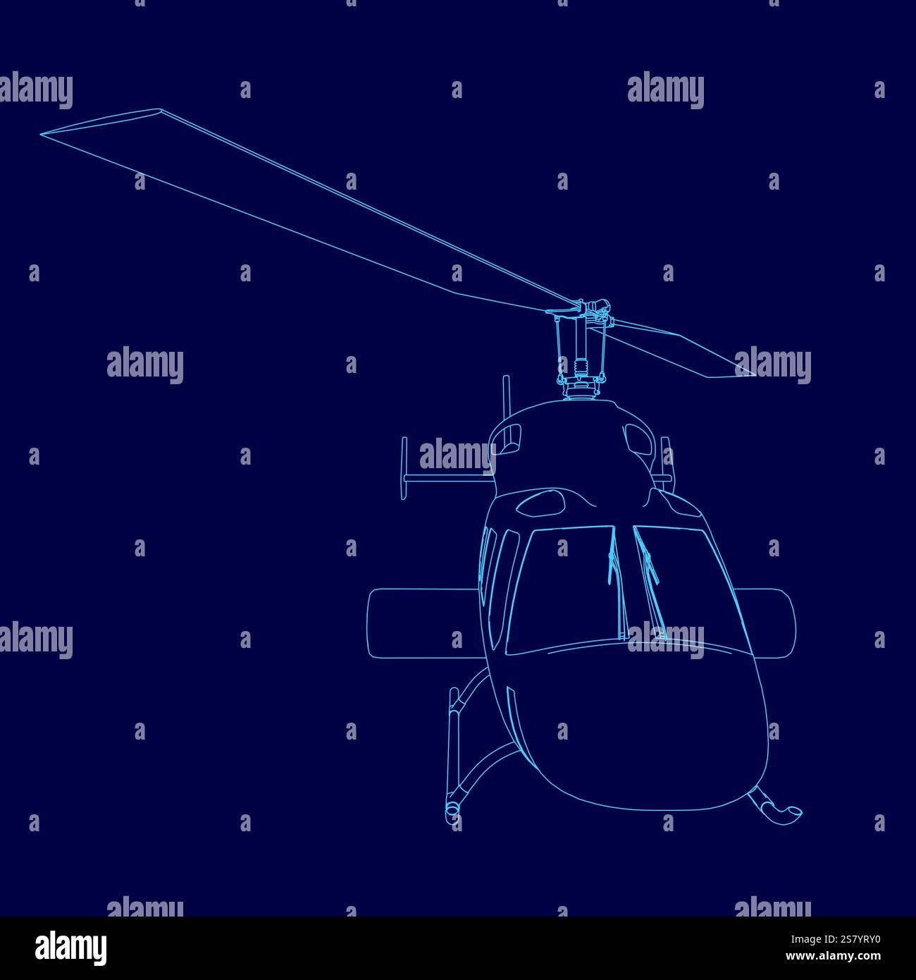 Blue helicopter outline. The helicopter is drawn in blue Stock Vector ...