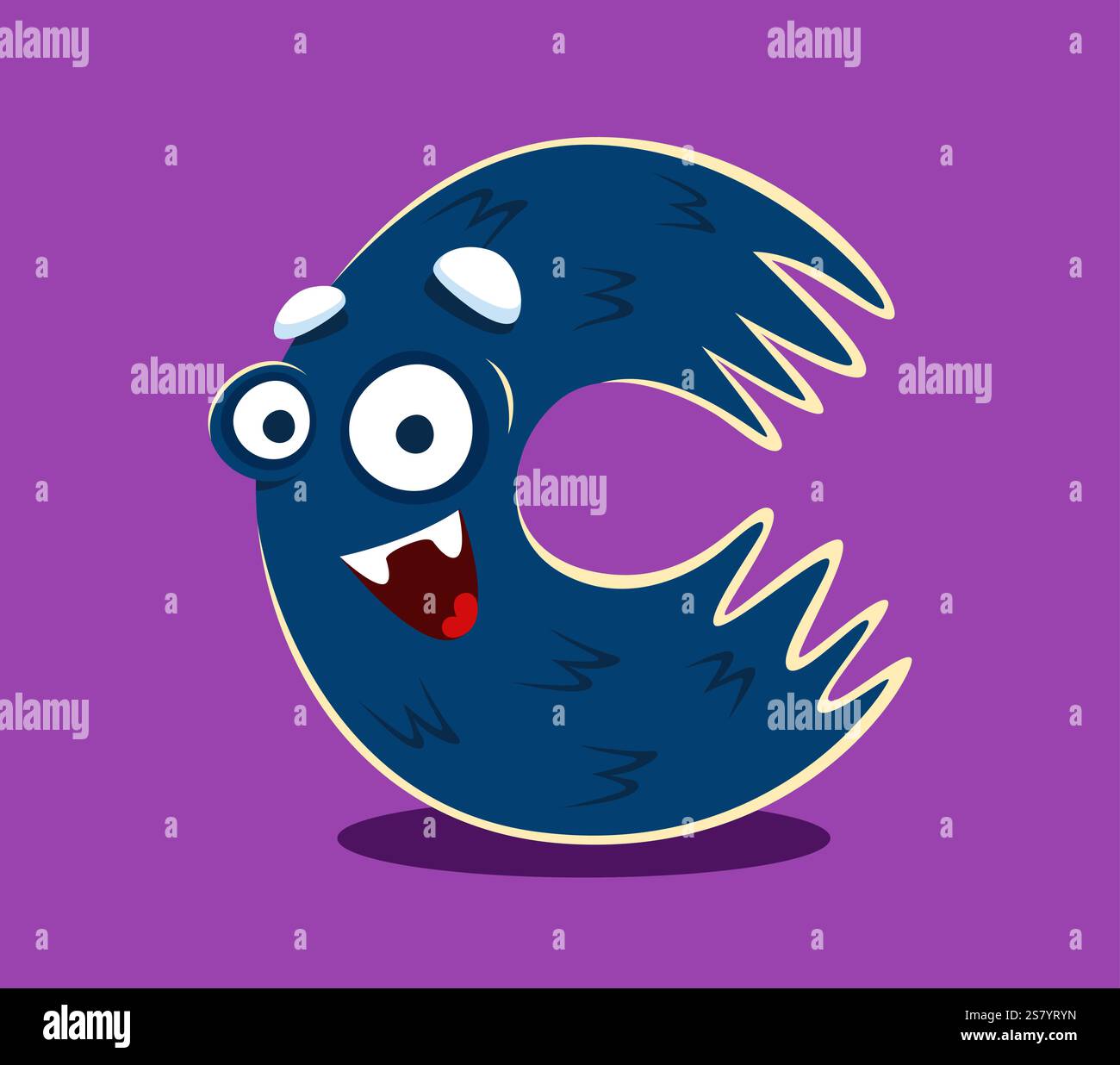 Halloween font letter C crazy monster character. Bizarre fantasy beast ...