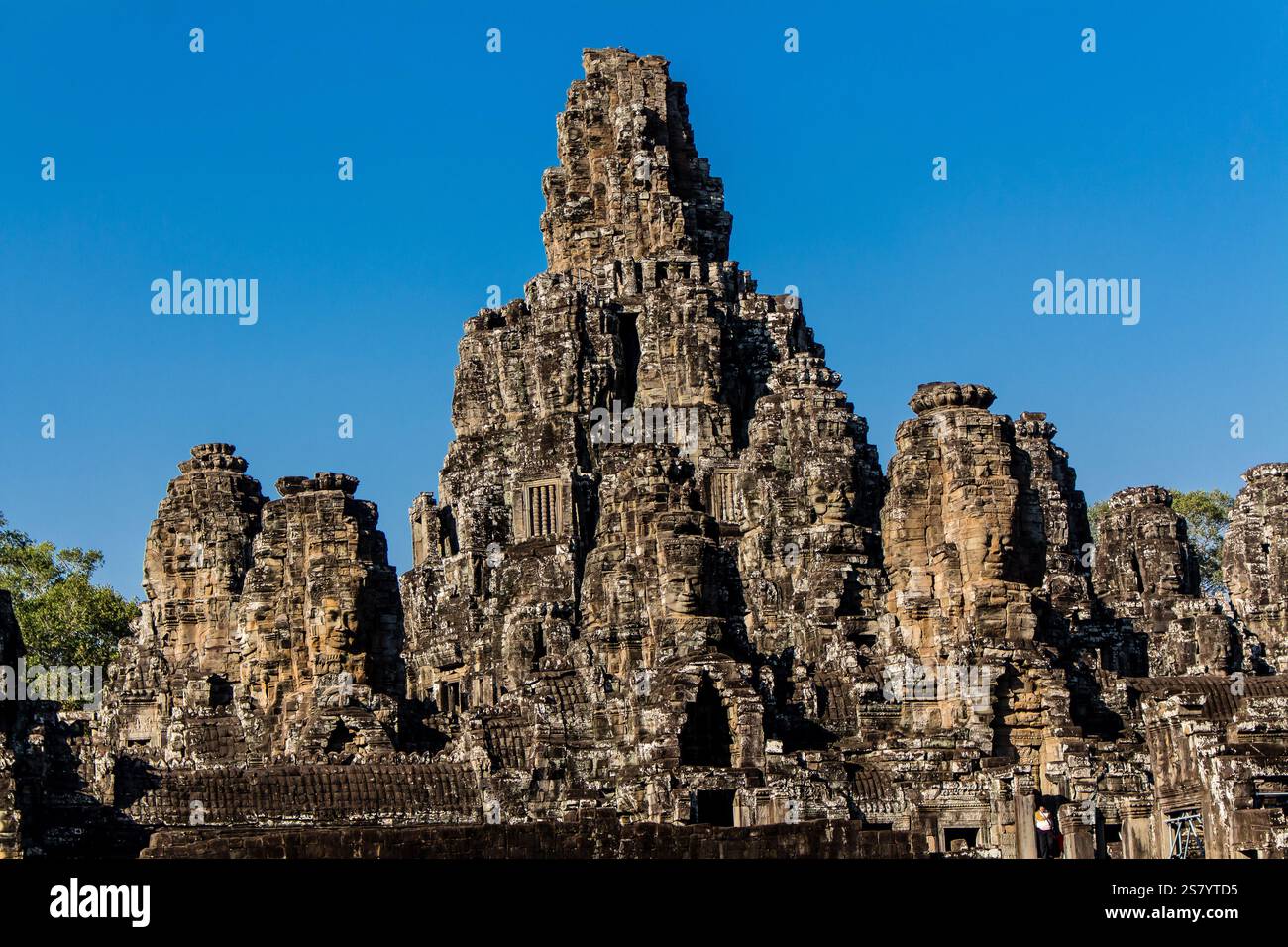 Siem reap, Cambodia, January 14, 2025 Architecture of Bayon temple at ...