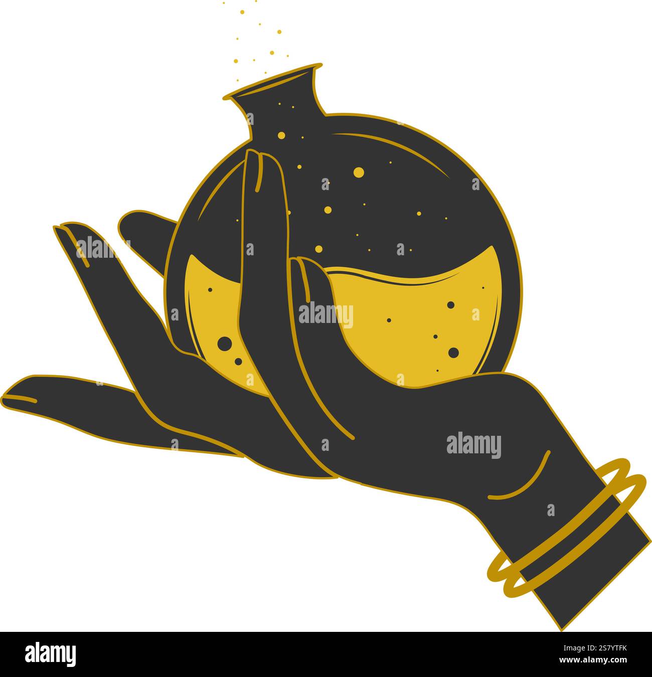 Mystic hand with poison illustration. Vector black tribal witchcraft ...