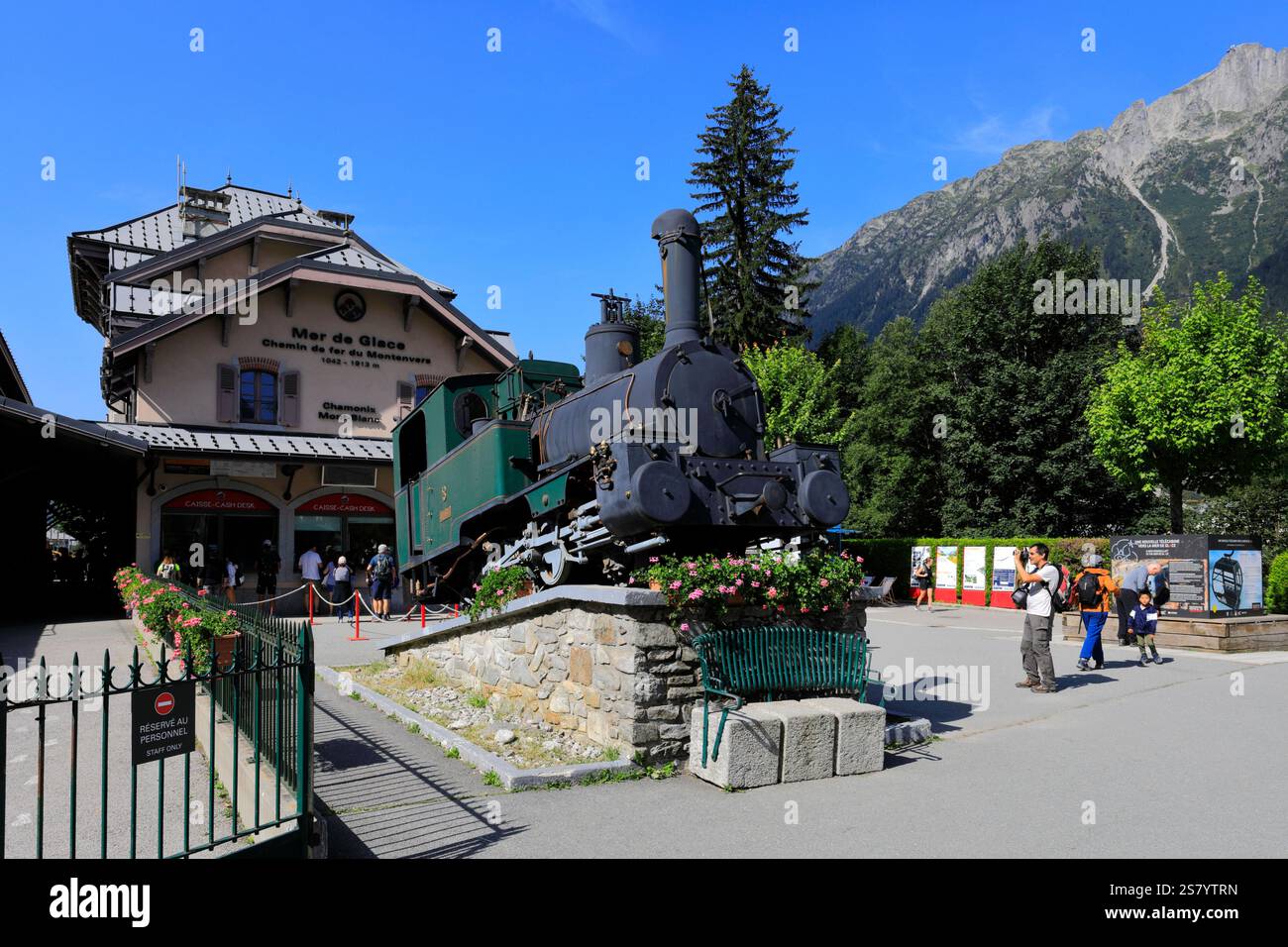 The Locomotive No. 8 outside the Gare Chamonix Train du Montenvers ...