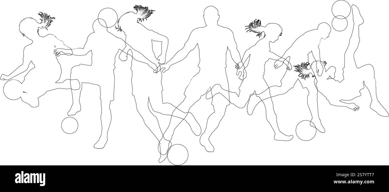 Soccer Football Players Silhouettes Stock Vector Image & Art - Alamy