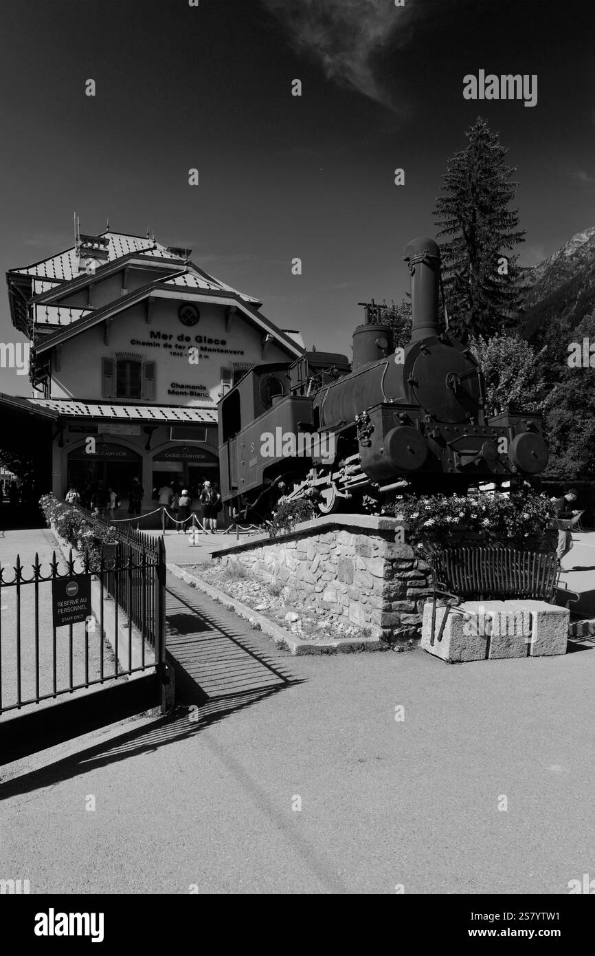 The Locomotive No. 8 outside the Gare Chamonix Train du Montenvers ...