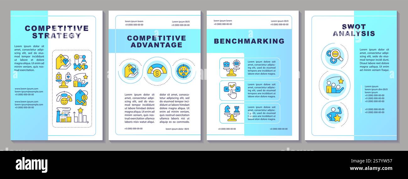 Competitive strategy blue brochure template Stock Vector Image & Art ...