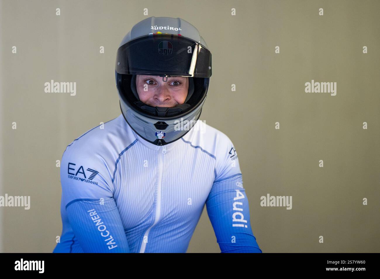 Patrick Baumgartner (Italien) im Ziel, AUT, IBSF Bob Weltcup Innsbruck - Igls, Rennen Zweierbob ...