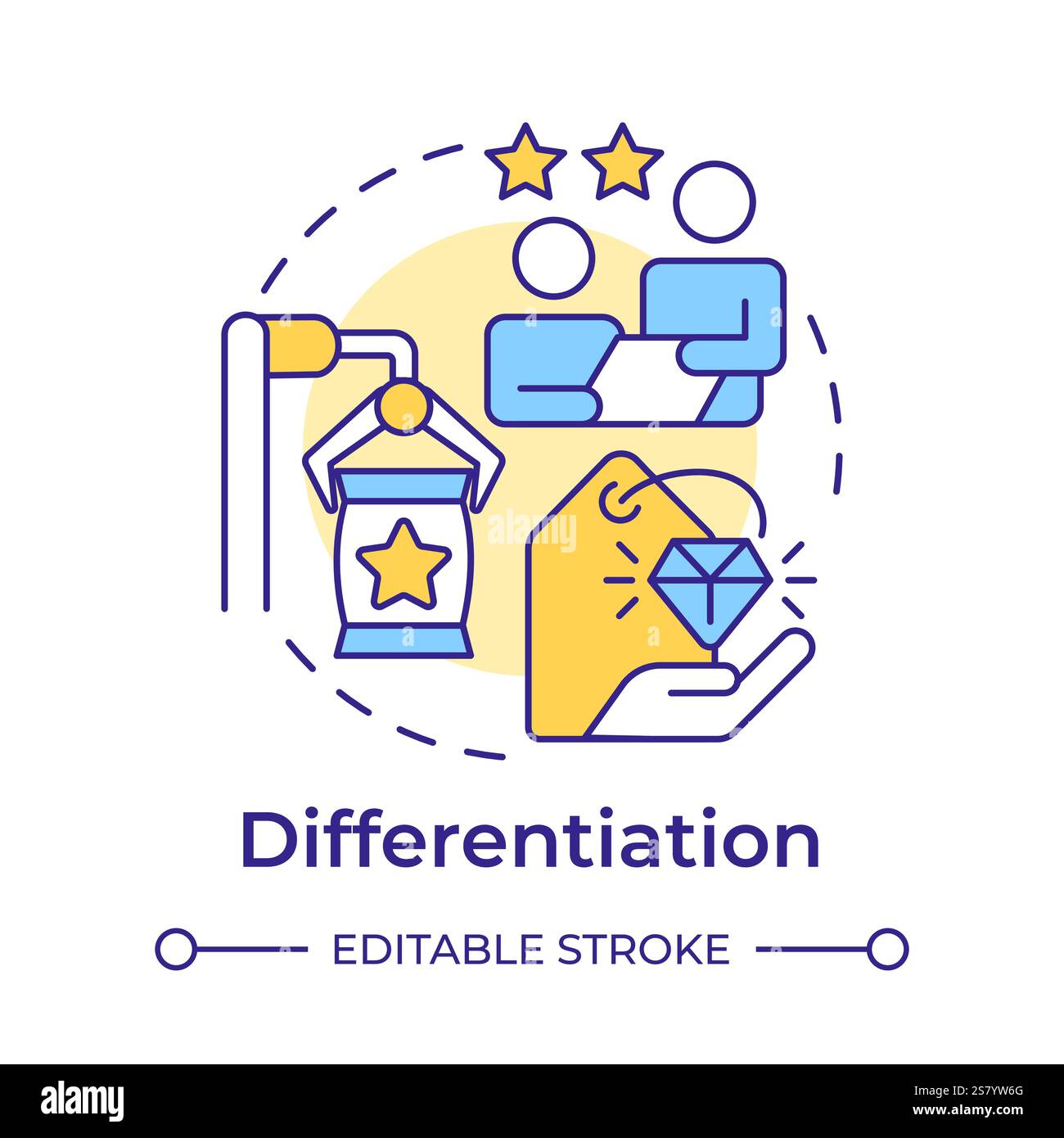 Differentiation multi color concept icon Stock Vector Image & Art - Alamy