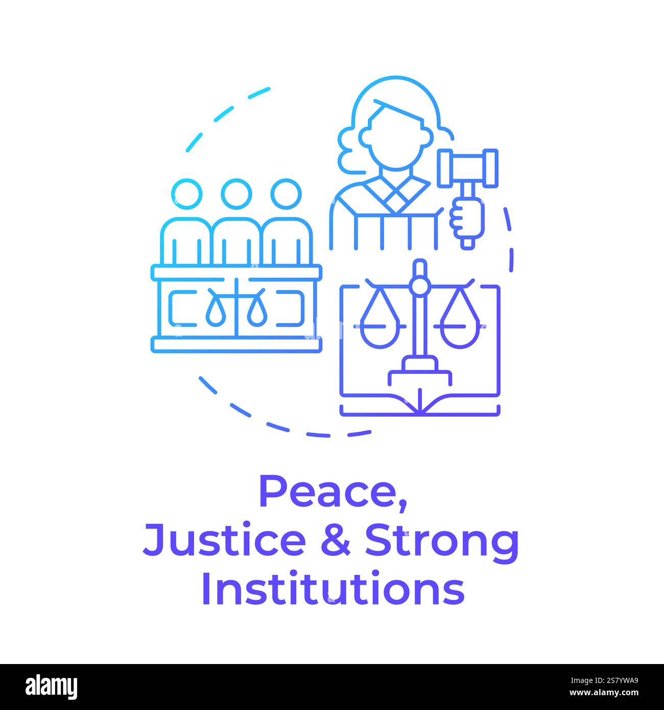 Peace, justice and strong institutions blue gradient concept icon Stock Vector Image & Art - Alamy