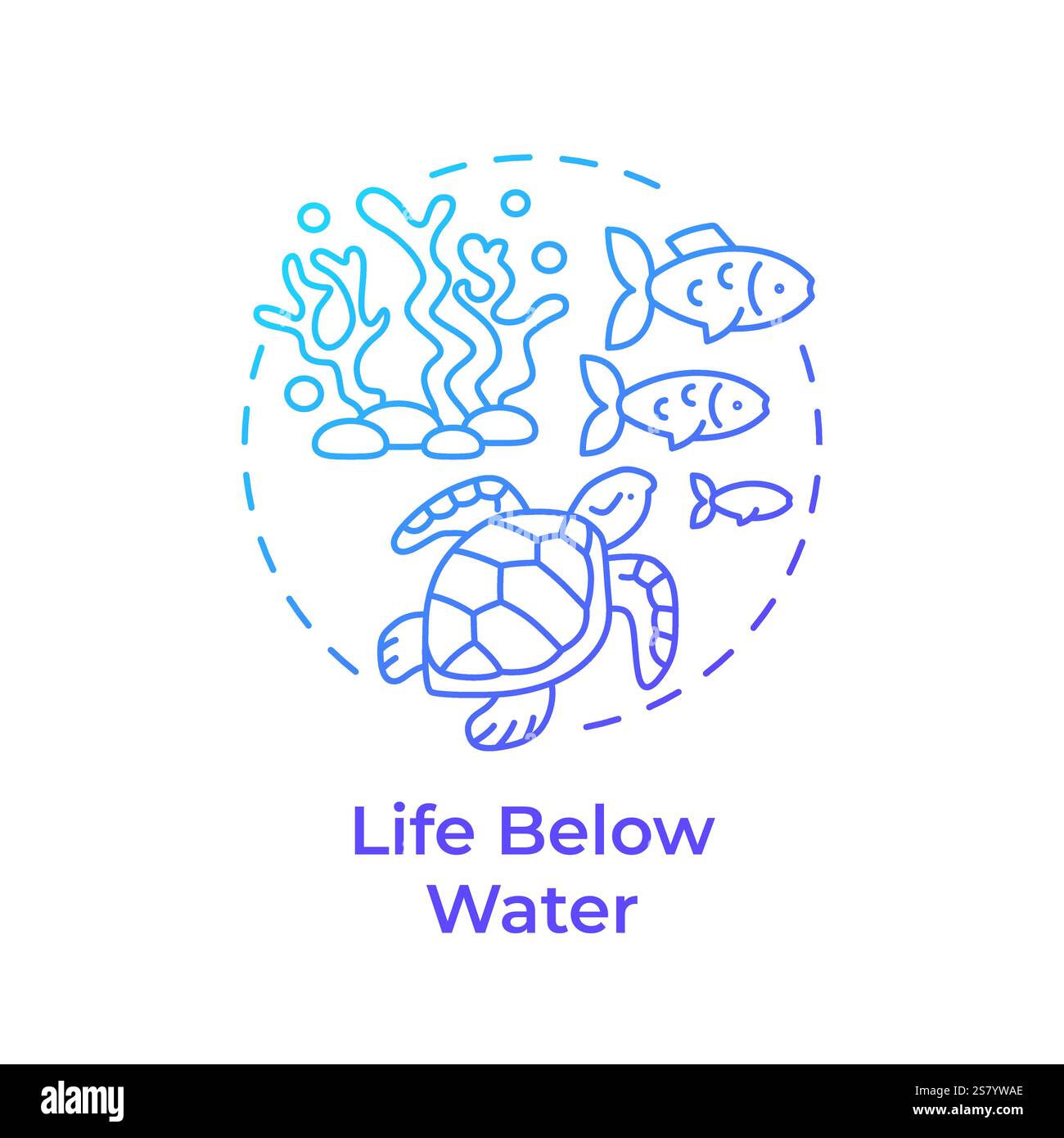 Life below water blue gradient concept icon Stock Vector Image & Art ...
