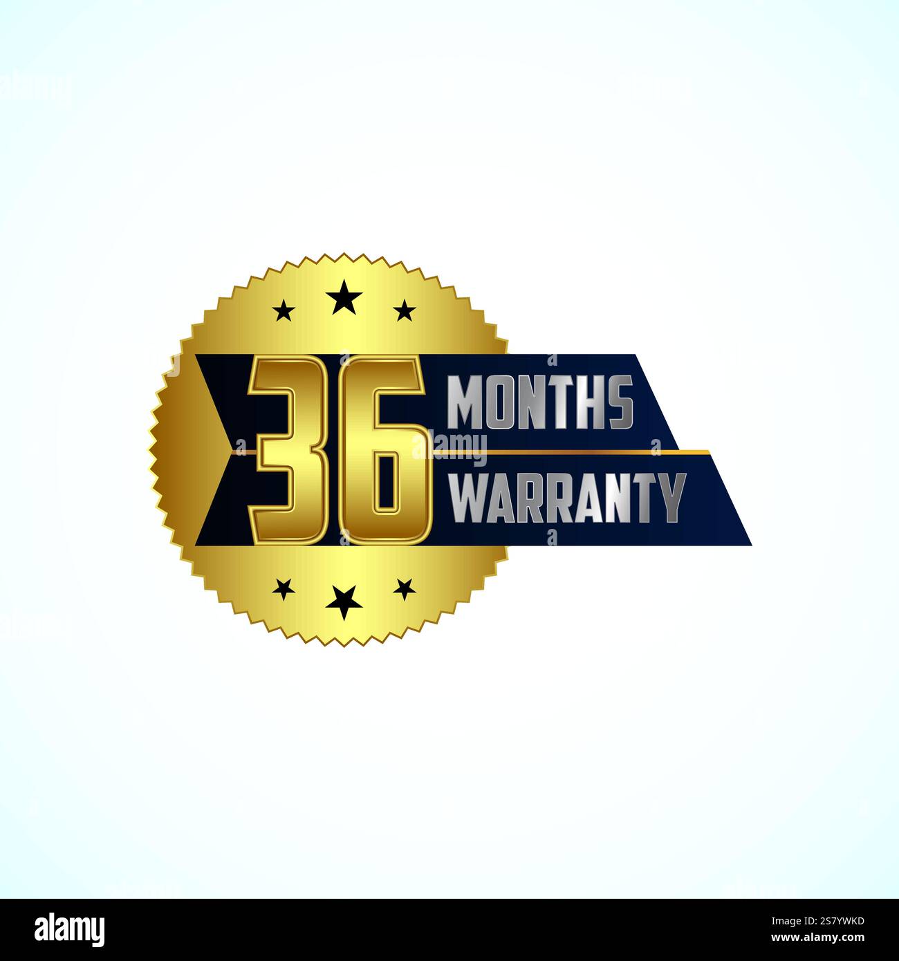 Advertising 36 months warranty silver and gold color emblem for label ...