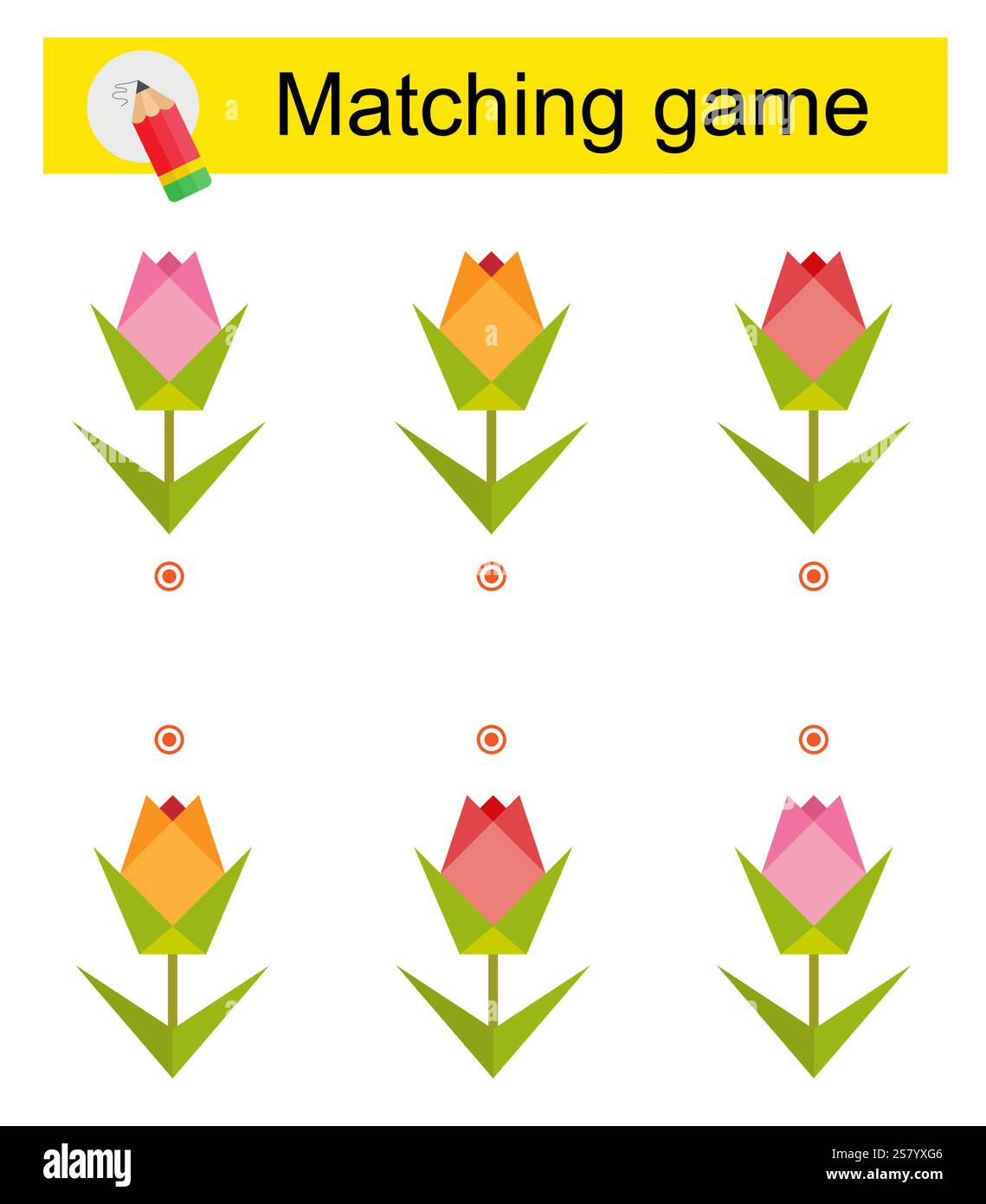 Matching game. Attention task for kids. Vector illustration of cartoon ...